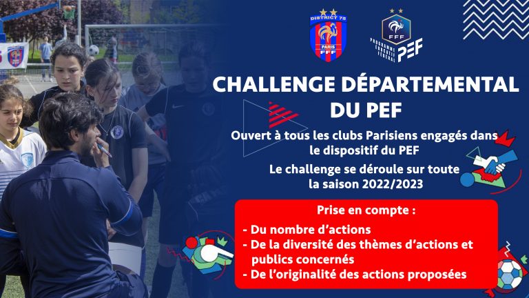 Lancement du challenge PEF 2022/2023 – District Parisien de football